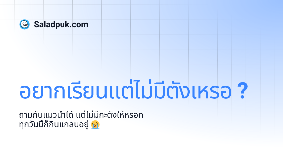 อยากเรียนแต่ไม่มีตังเหรอ ? | Saladpuk.com